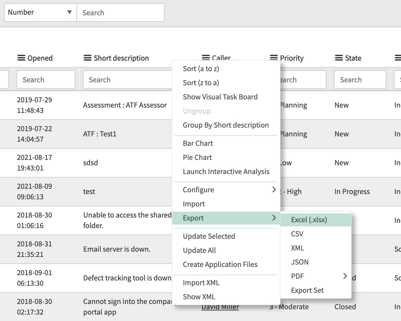 How To Export To Excel XML CSV JSON Or PDF In ServiceNow The Snowball