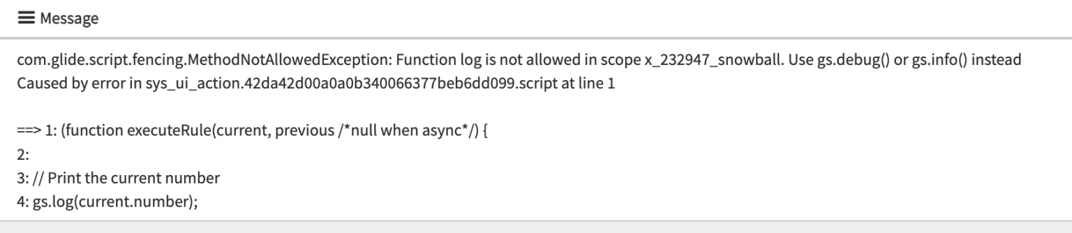 Logging In Custom Apps - Don't Use gs.log() - The Snowball