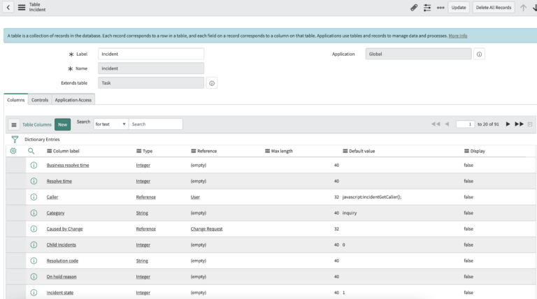 ServiceNow The List Of All Tables sys db object The Snowball