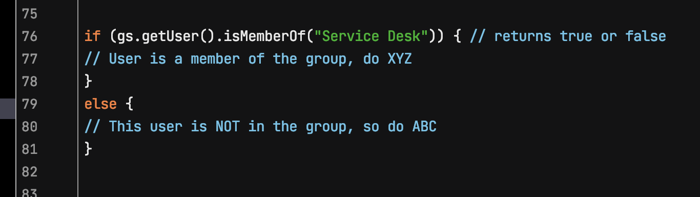 How To Use gs.getUser().isMemberOf() - The Snowball