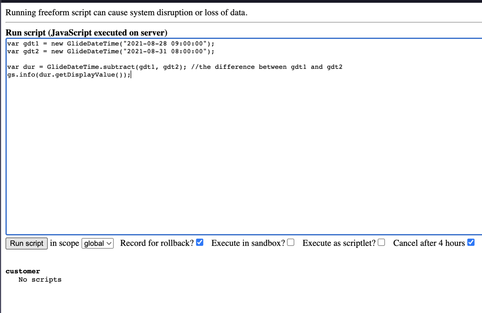 Get The Difference Between Two Dates With subtract() - The Snowball