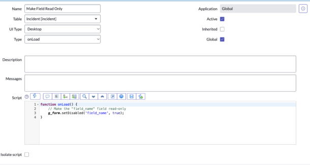 3 Ways To Make A Field Read Only In ServiceNow - The Snowball