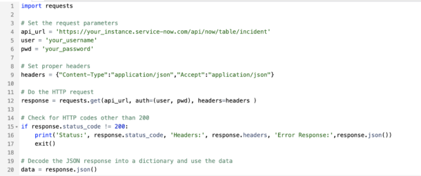How To Make An API Call To ServiceNow With Python - The Snowball