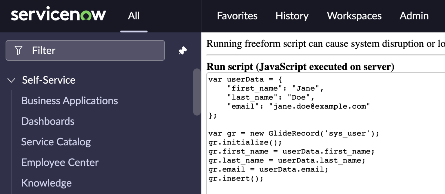 Creating Records With GlideRecord initialize() and insert() - The Snowball